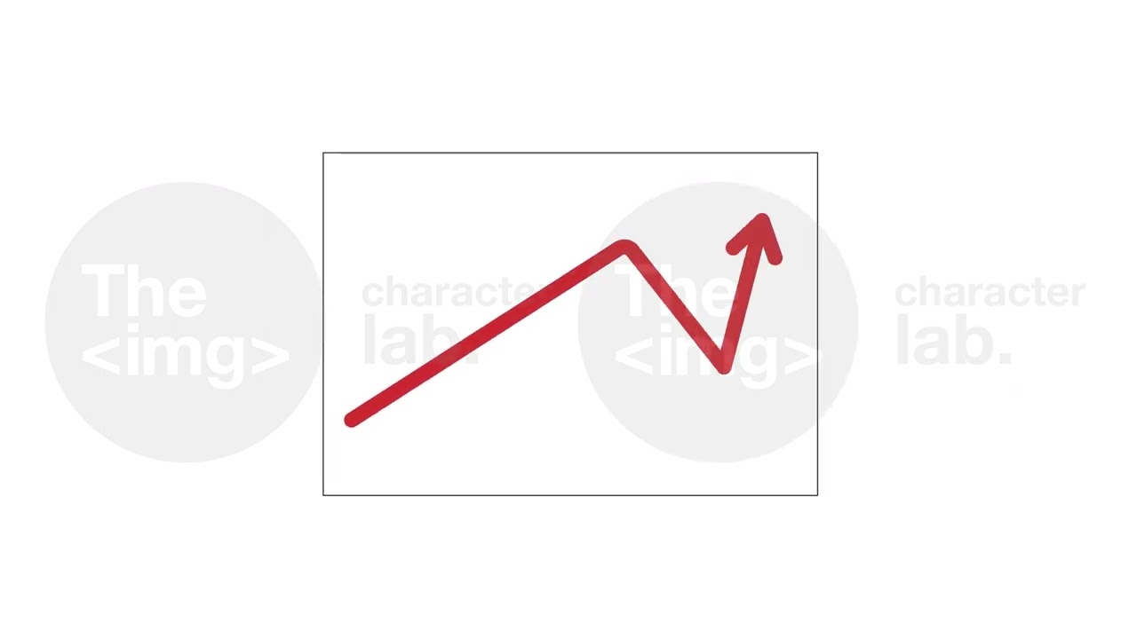 Rising arrow chart line 2D object animation