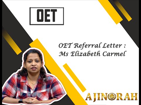 OET REFERRAL LETTER : ELIZABETH CARMEL
