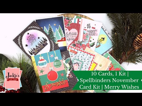 10 Cards, 1 Kit | Spellbinders November Card Kit | Merry Wishes