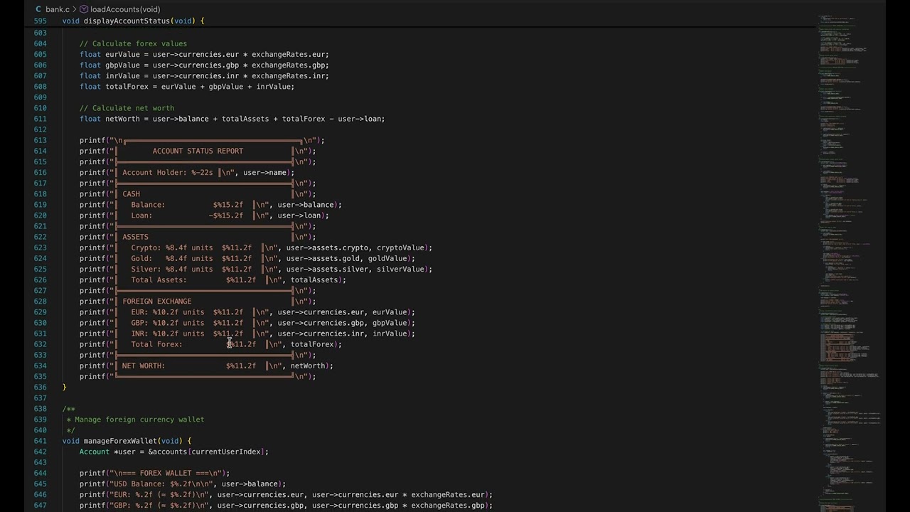 Professional Banking System in C | Complete Multi-Feature ATM Simulation using C programming