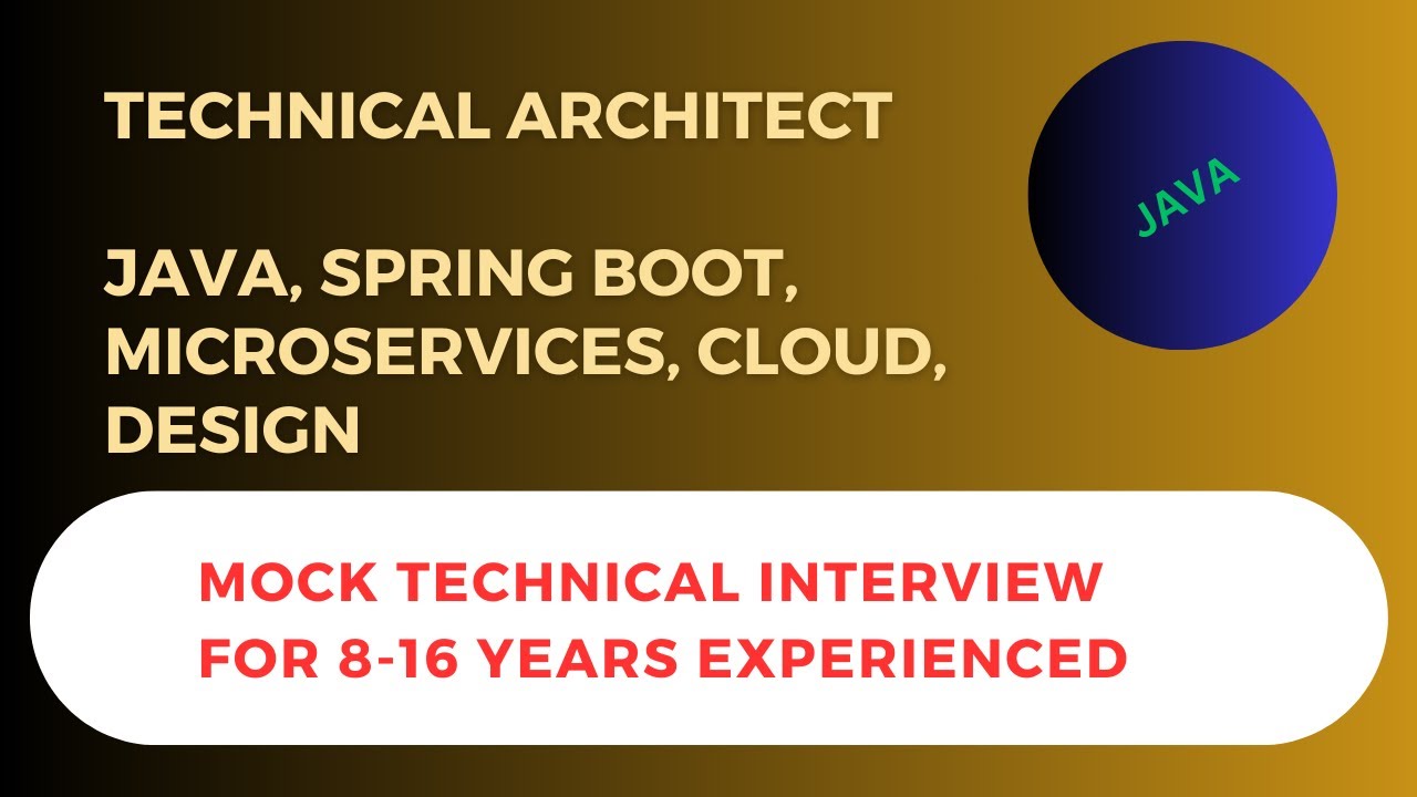 Selected Candidate | Java Technical Architect LIVE Interview | Mock Interview | Design | Cloud