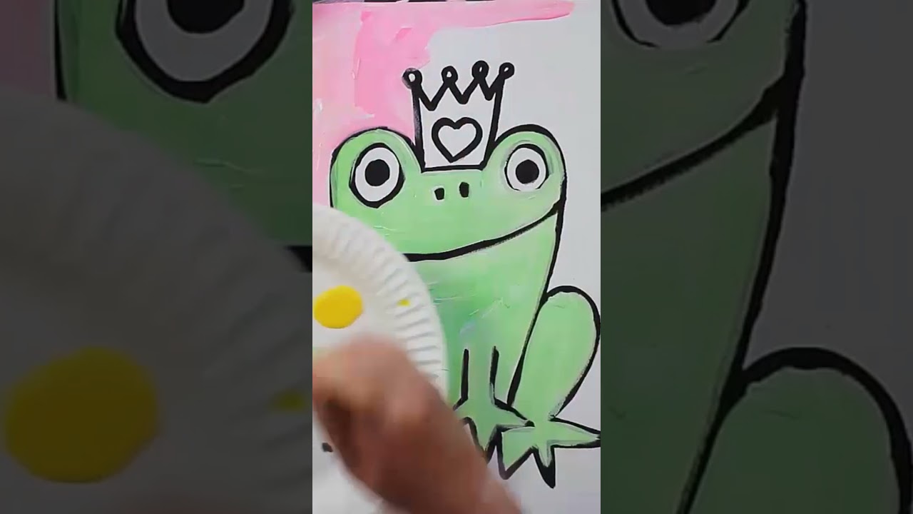 Drawing and Painting a Frog Princess #shorts