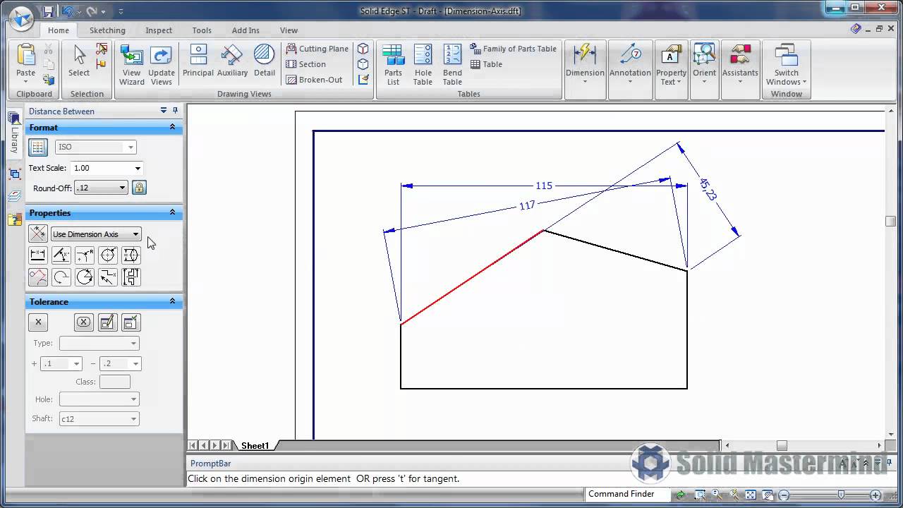 Solid Edge Drafting Top Tips : How To Control The Dimension Axis