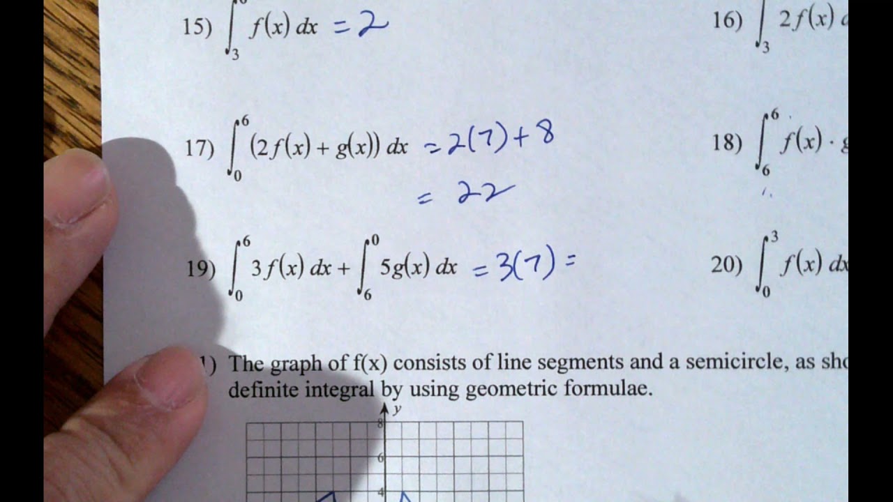 Definte Integral Worksheet