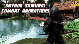 Skyrim Samurai Combat Animations Gameplay at Skyrim Special Edition ...