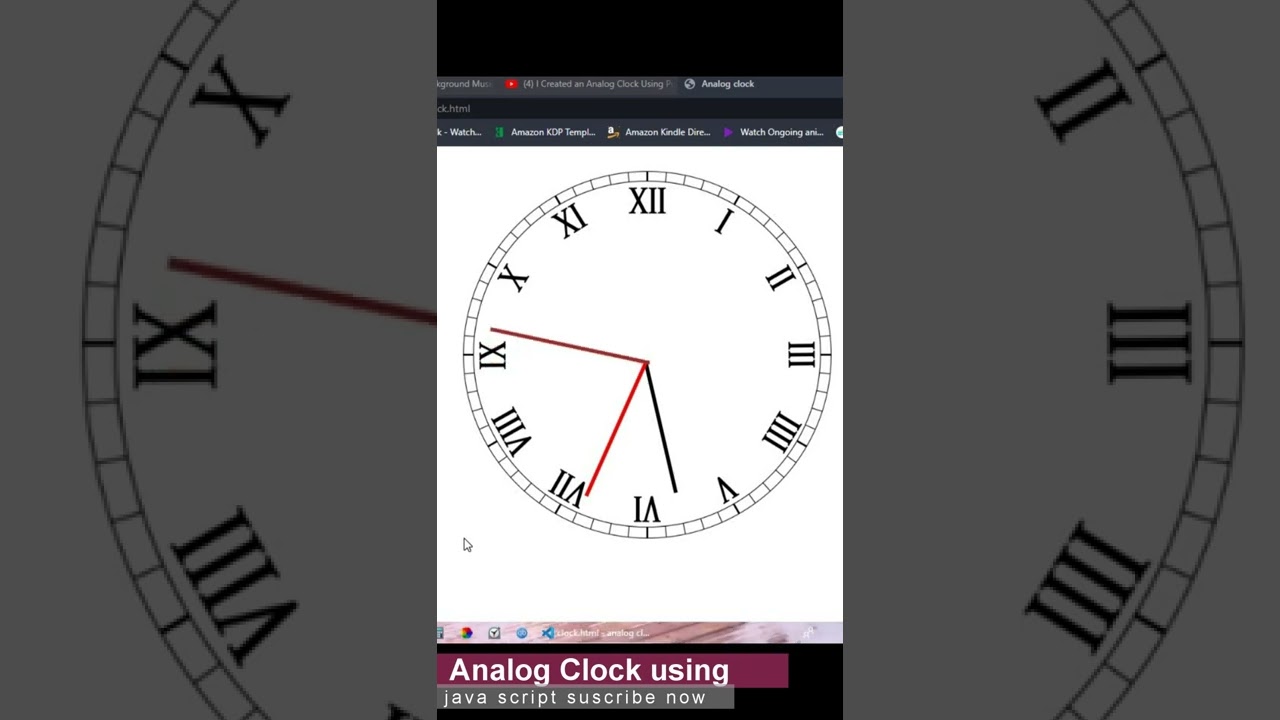 analog clock using pure java script | java script tutorials for beginners |#youtube #shorts #short