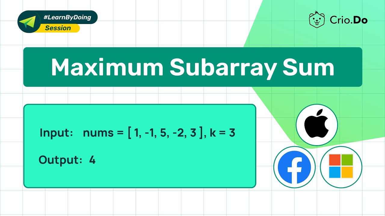Maximum Subarray Sum | Java | Master DSA Interview Questions