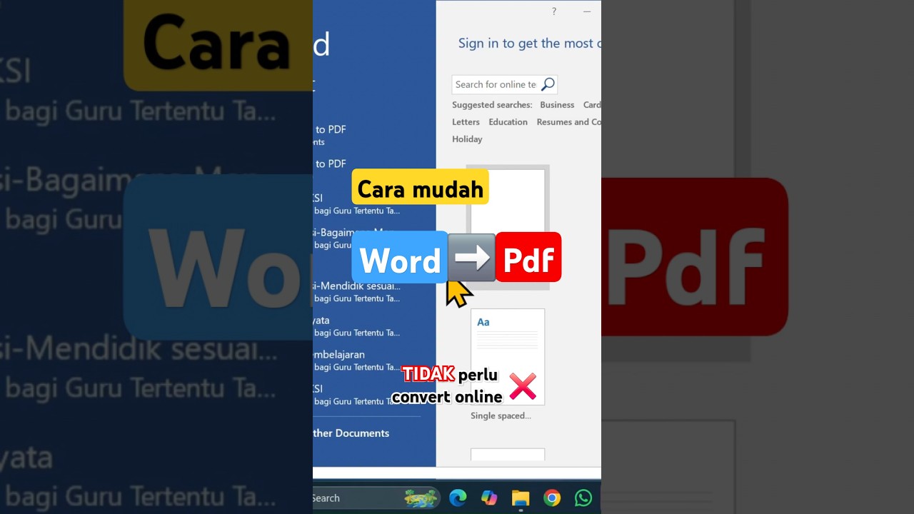 Pastikan Anda mengkonversi dokumen langsung ke pdf sesuai panduan ini  #tutorial#ppg2025 #ppg
