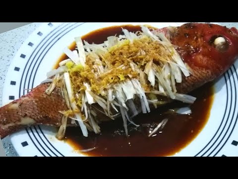 How to cook Fish Maya-maya (snapper) Topped w/Julienne Leeks & Grated Ginger / Maya-maya recipe