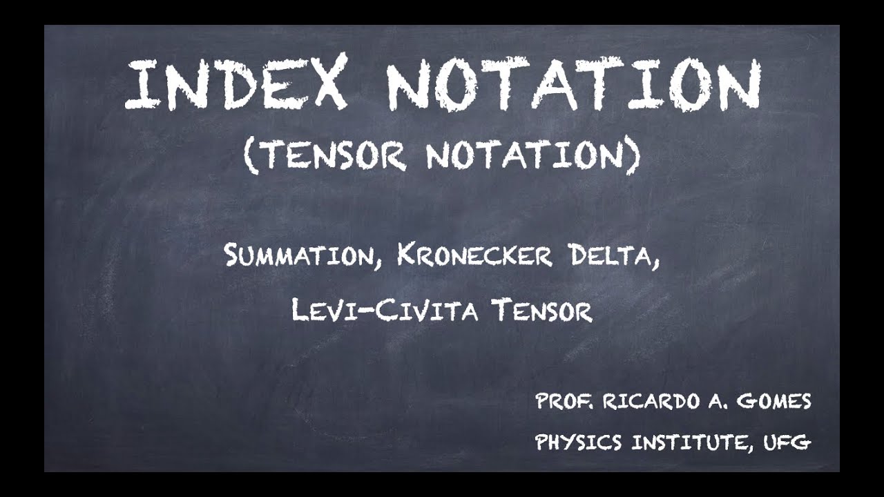 Index Notation (Tensor Notation) Algebra