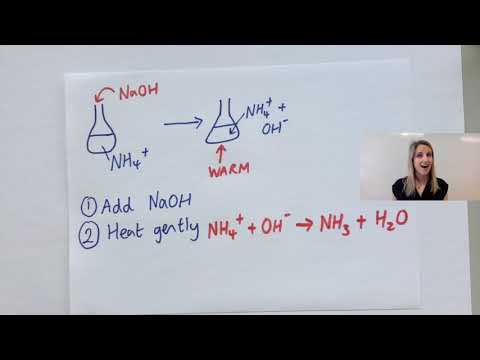 Test for ammonium ions/cations using sodium hydroxide NaOH GCSE