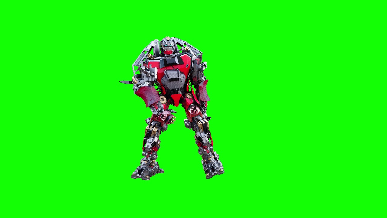 [4K] Dancing Robot (Transformer) Green Screen