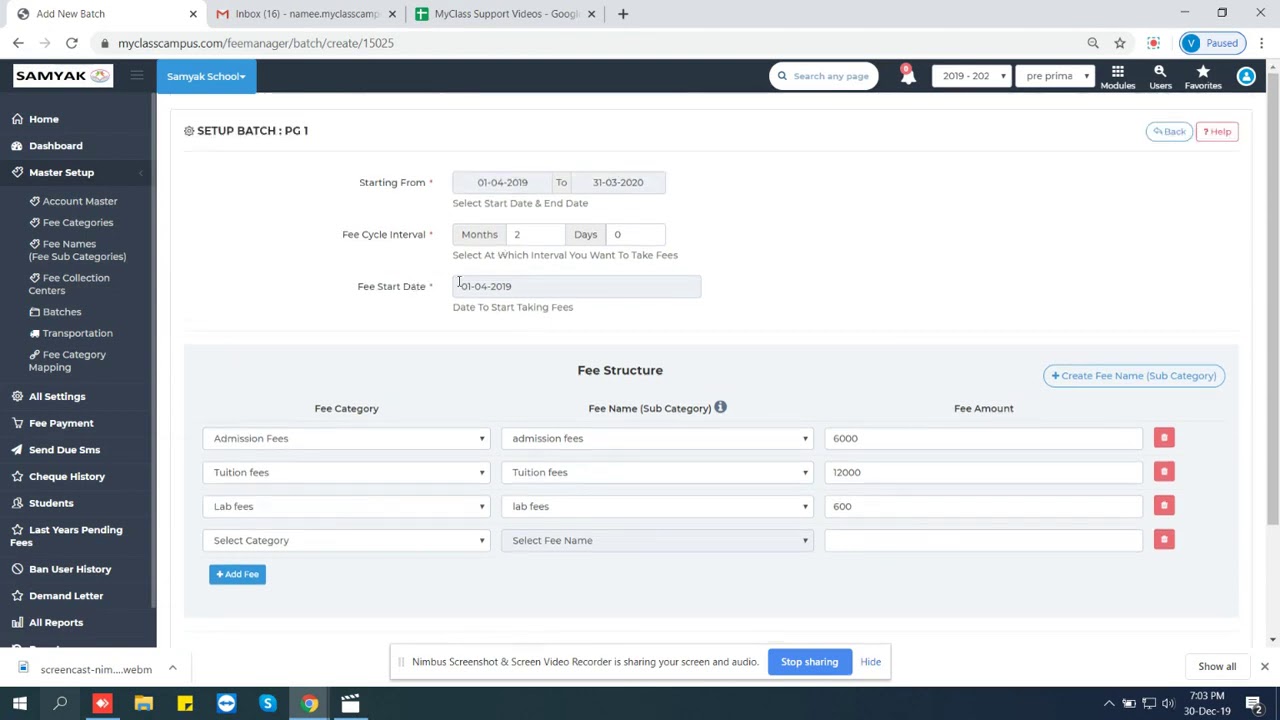 31 How to set Batch Fee Structure   Edit Fee Structure