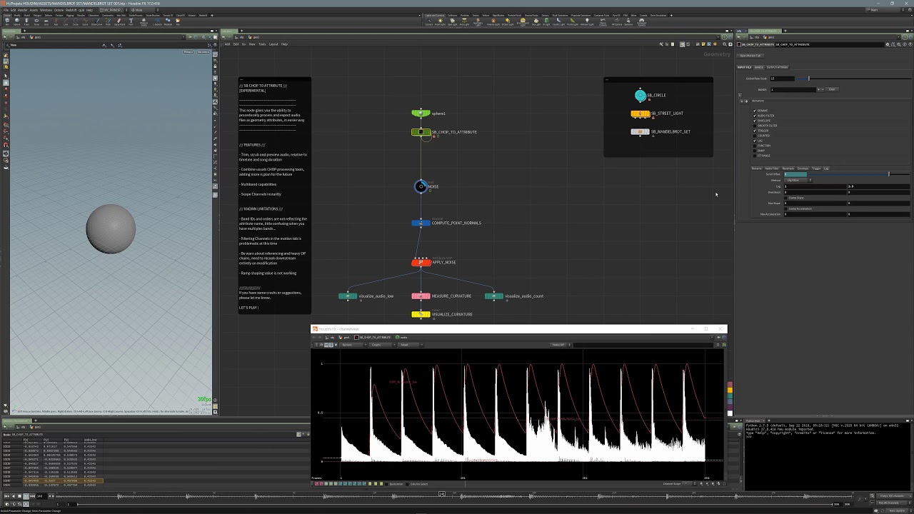 HOUDINI HDA - CHOP TO SOP ATTRIBUTES // MULTIBAND AUDIO PROCESSING