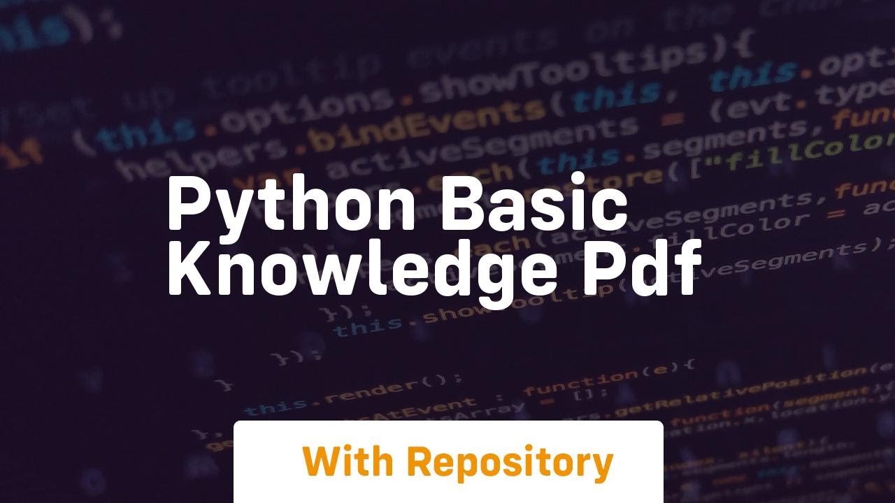 python basic knowledge pdf