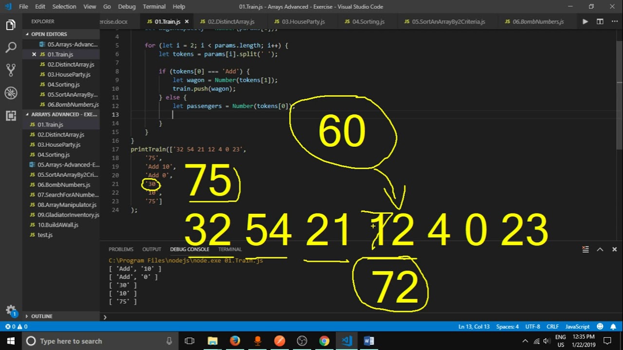 JavaScript Exercise Arrays Advanced (Tech Module)