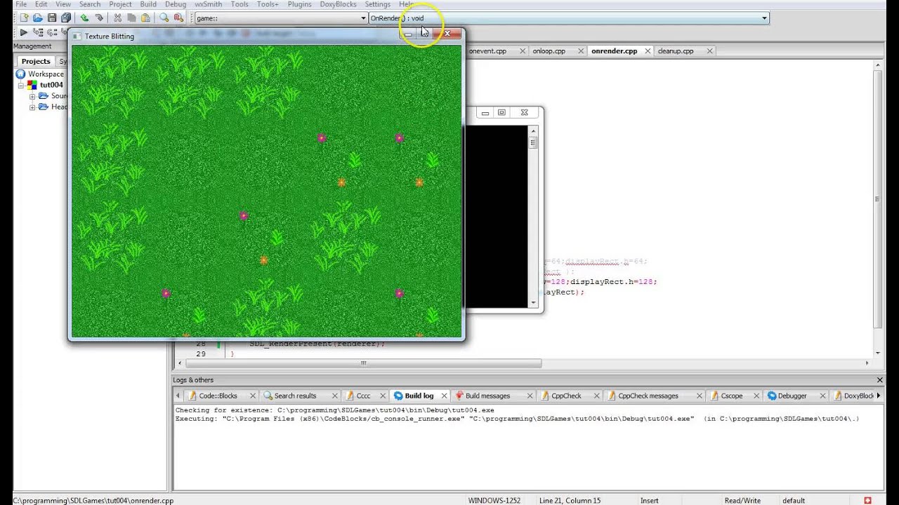 SDL2.0 tutorial 4 clipping textures and displaying them