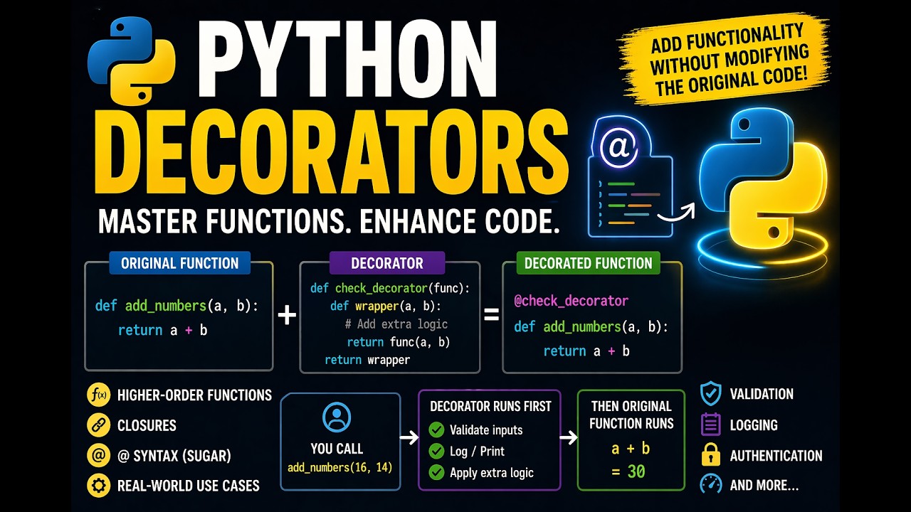 Decorators in Python Explained | Master Functions Without Modifying Code
