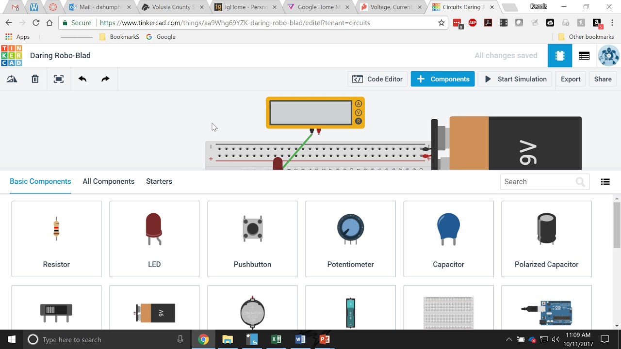 Making series and parallel circuits using Tinkercad