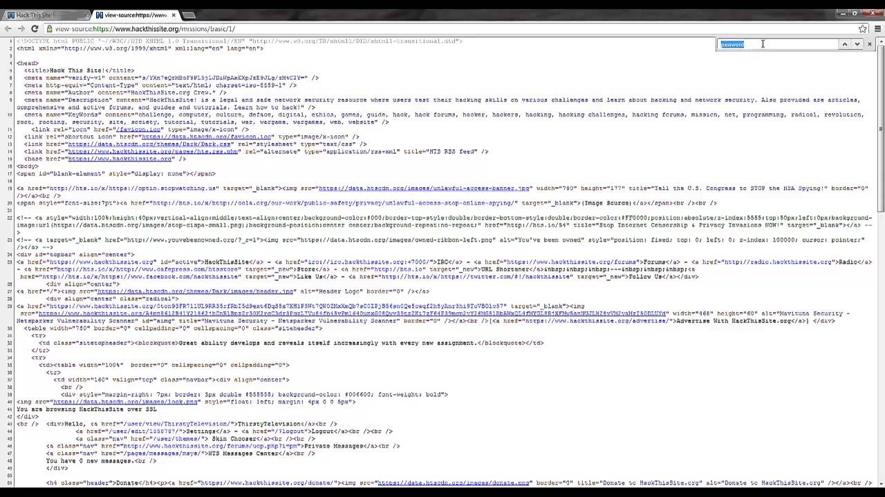 Hackthissite.org Basic 1 Tutorial