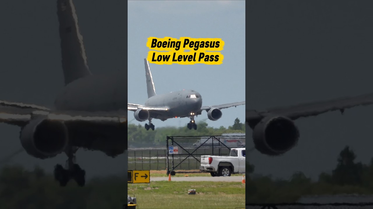 KC-46 Boeing Pegasus refuelling aircraft rips past #aviation #Besnappy #airshow #boeing #aircraft