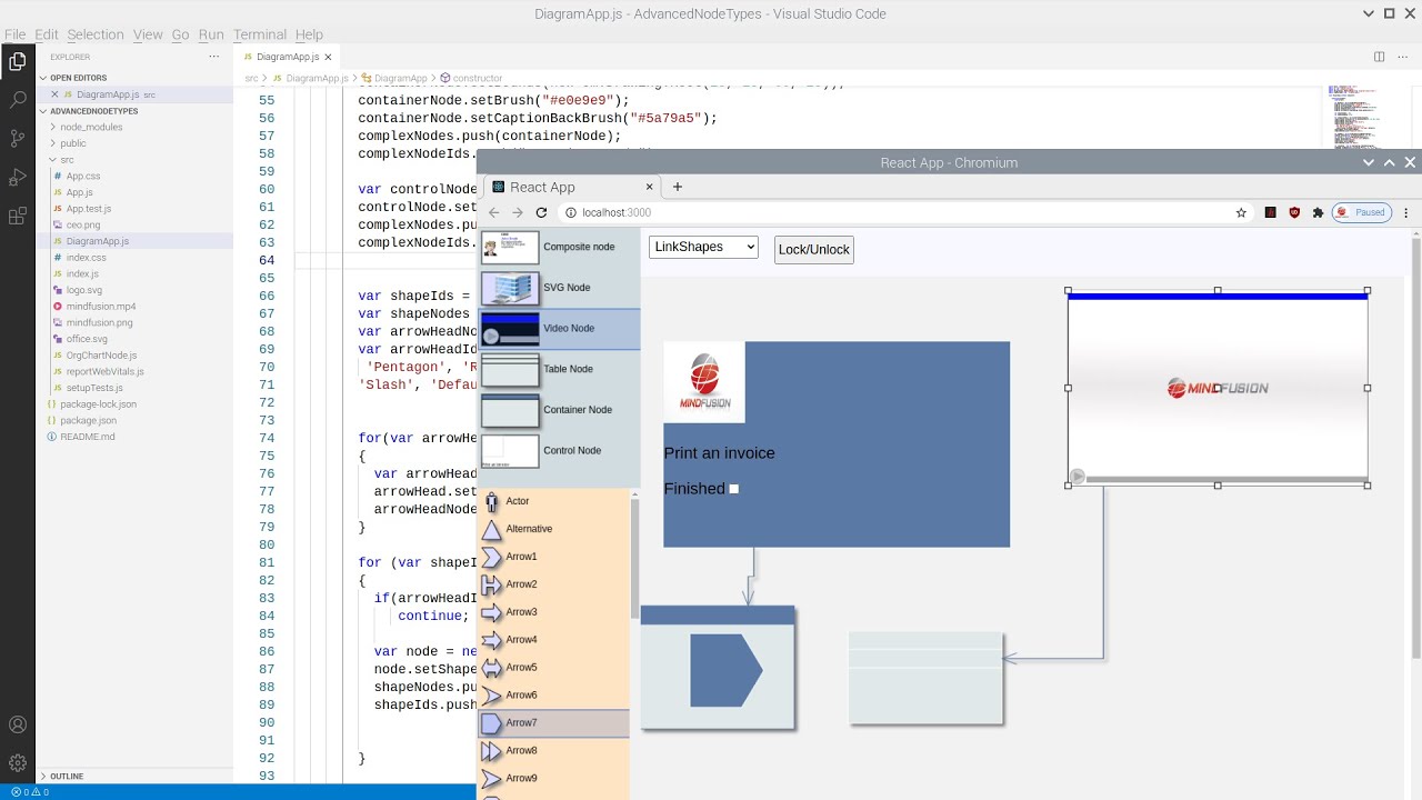 Complex Diagram Nodes in React