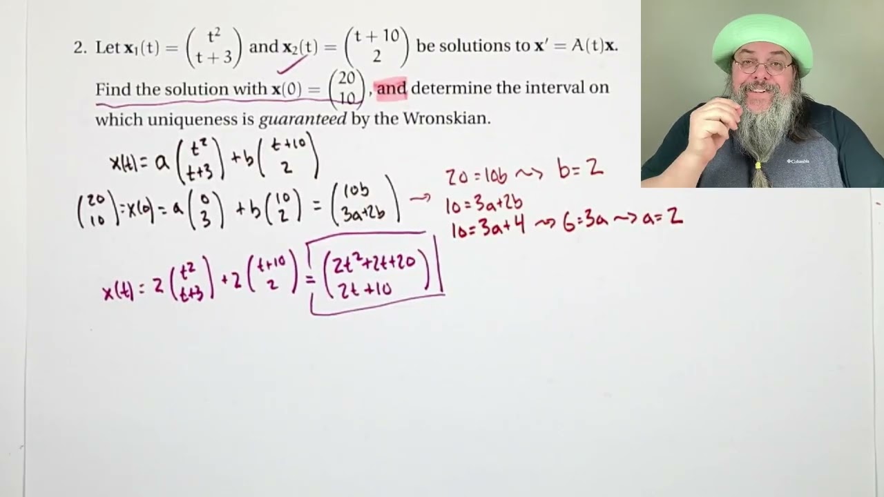 Quiz 7 problems for Diff. Eq. -- Eigenvalue techniques (distinct real; complex; repeated)