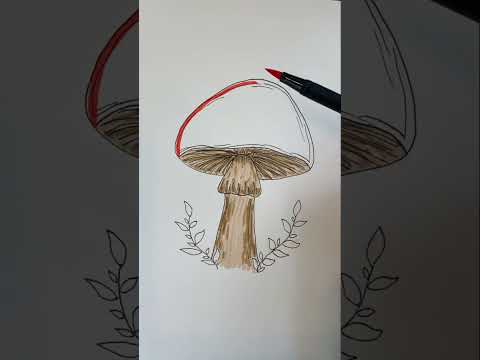 How to Draw a Mushroom Easy Tutorial #mushroom #easydrawing #easyart