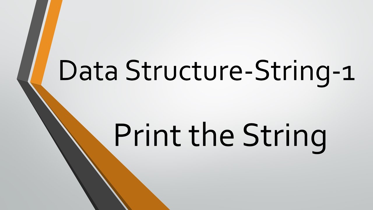 String Problems - 1: Print the String | Java Implementation
