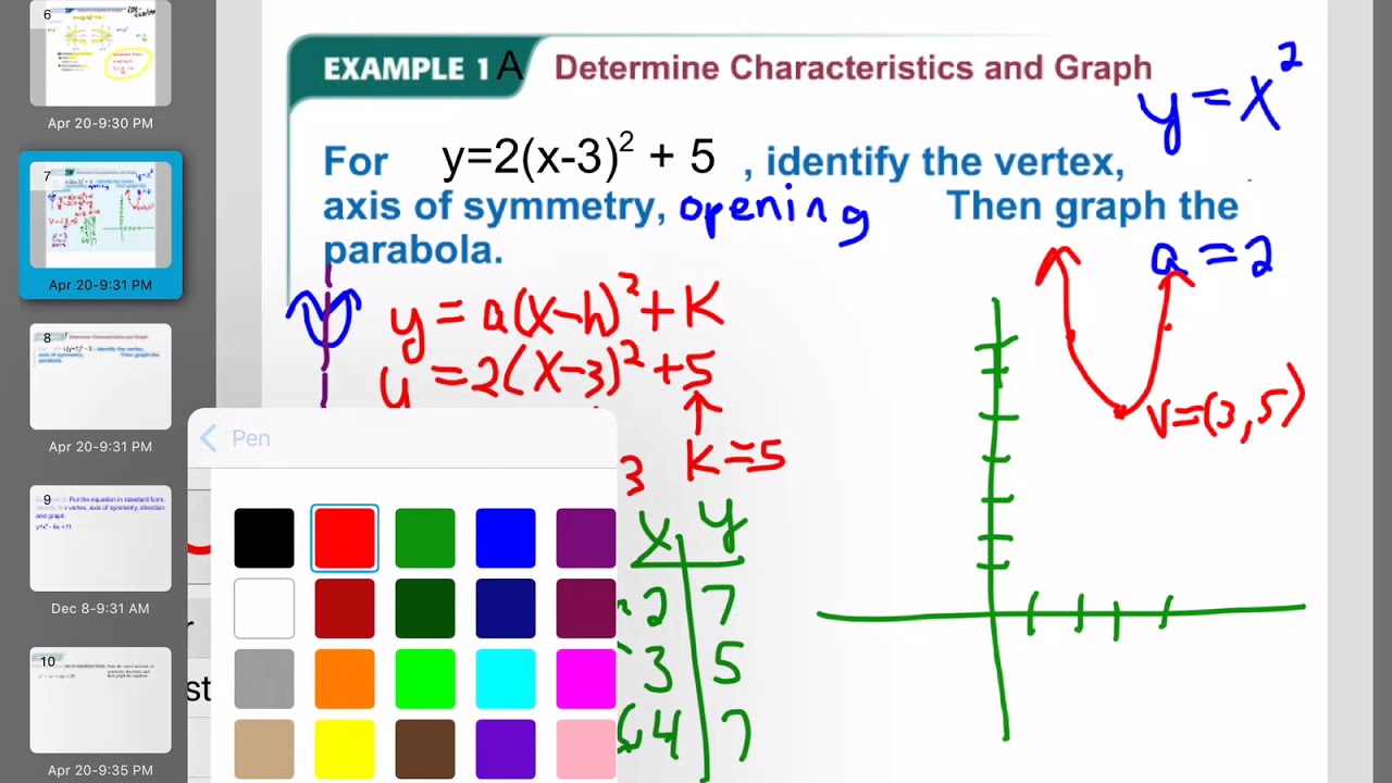 7.1 Parabolas (Precalc)