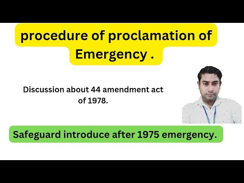 procedure of proclamation of emergency.