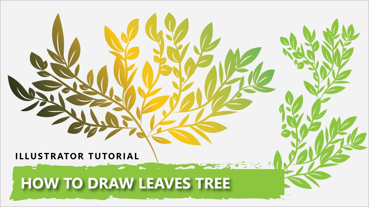 How to Make Leaf Brush - Tree Illustration Vector - Illustrator Tutorial for Beginners - Dillenium
