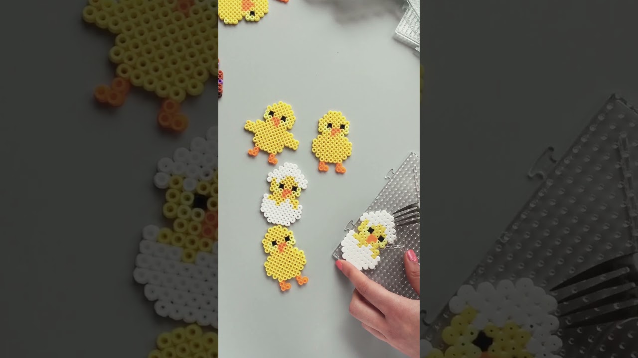 Satisfying Easter Perler Bead Reveal! 🐣🐰✨ Chicks, Eggs & Easter Basket!