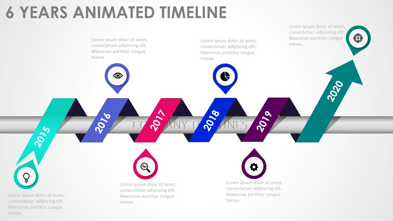 6 Years Animated Infographic Timeline Template for PowerPoint