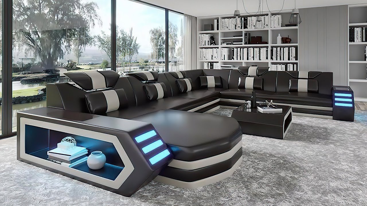 Eileend Leather Sectional Sofa With LED Lights From Jubilee Furniture