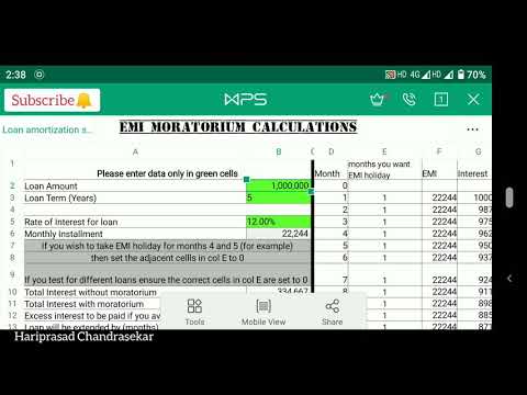 RBI Moratorium & EMI Calculations