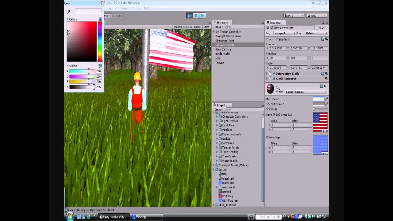 unity 3d flag tutorial 4