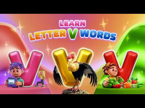 Letter V Words Learning | Educational Video For Kids | Words Start With V | #kidsvideo #kids