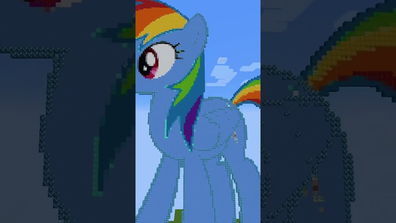 Rainbow Dash Pixel Art in Minecraft #minecraft #mylittlepony 🥹🦄🩵
