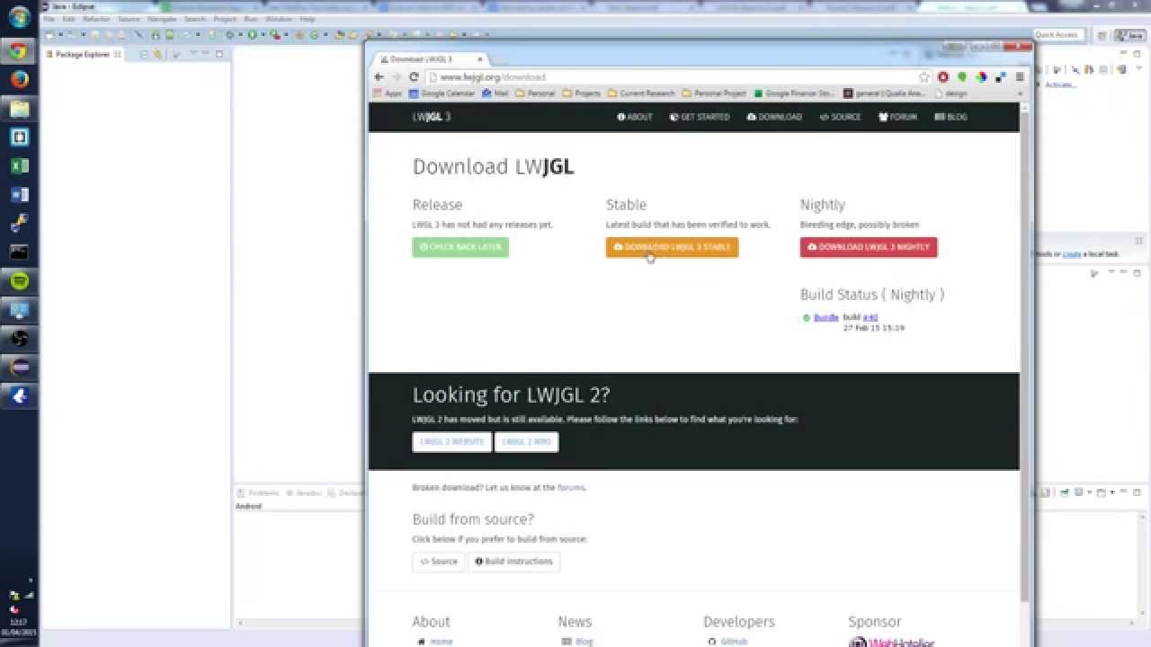 Installing LWJGL in Eclipse - Tutorial 01