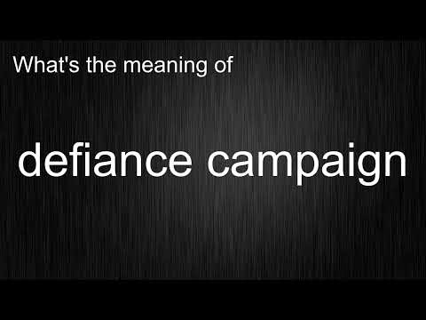 What's the meaning of "defiance campaign", How to pronounce defiance campaign?