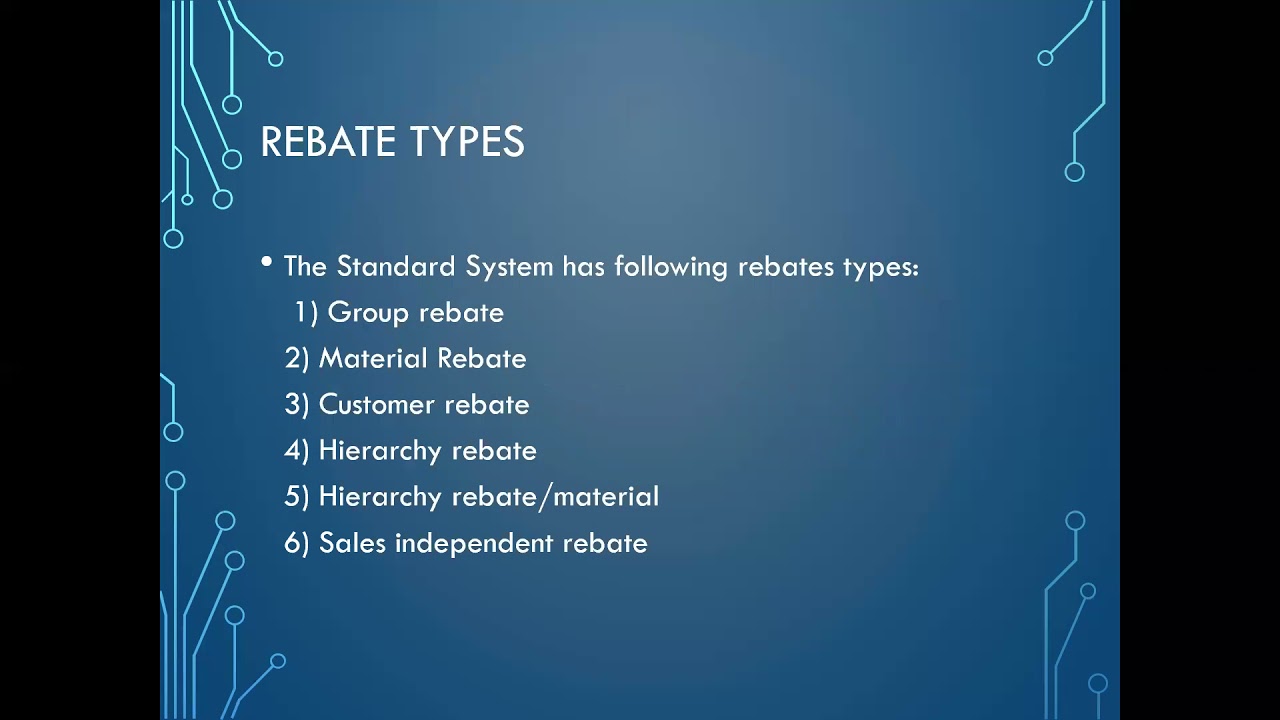 SAP SD REBATE PROCESSING INTRO DEFINITION AND TYPES