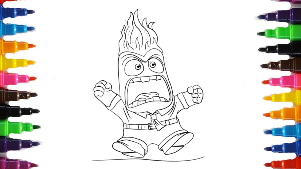 Inside Out Coloring Book Anger Colouring Pages Disney Pixar