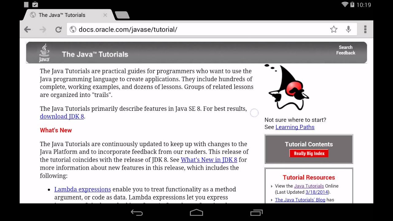 New Java Documentation page
