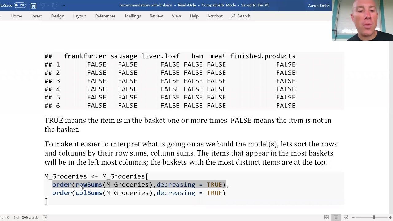 Case study: recommendation system with bnlearn