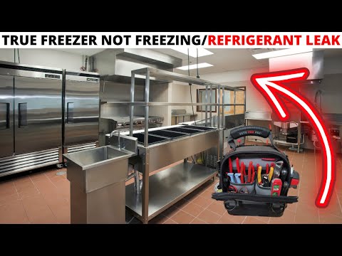 HVACR Service Call: TRUE Freezer Not Freezing(Commercial Freezer Not Cooling)Refrigerant Leak Repair