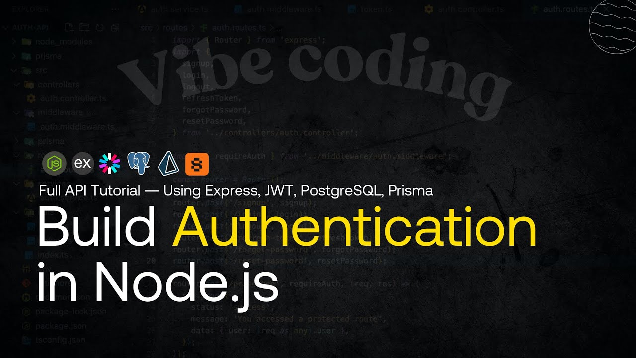Node.js Auth API with JWT, PostgreSQL & Prisma | Vibe Coding