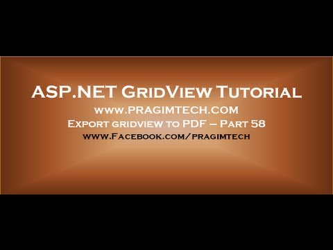 Learn Export gridview to pdf in asp net Part 58 - Mind Luster