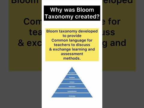 why was blooms taxonomy was created?