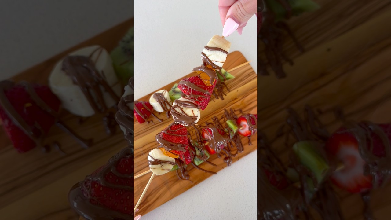 *SATISFYING* FRUIT SKEWERS! #asmr #kitchen #snacks #snackideas #fruit #recipe